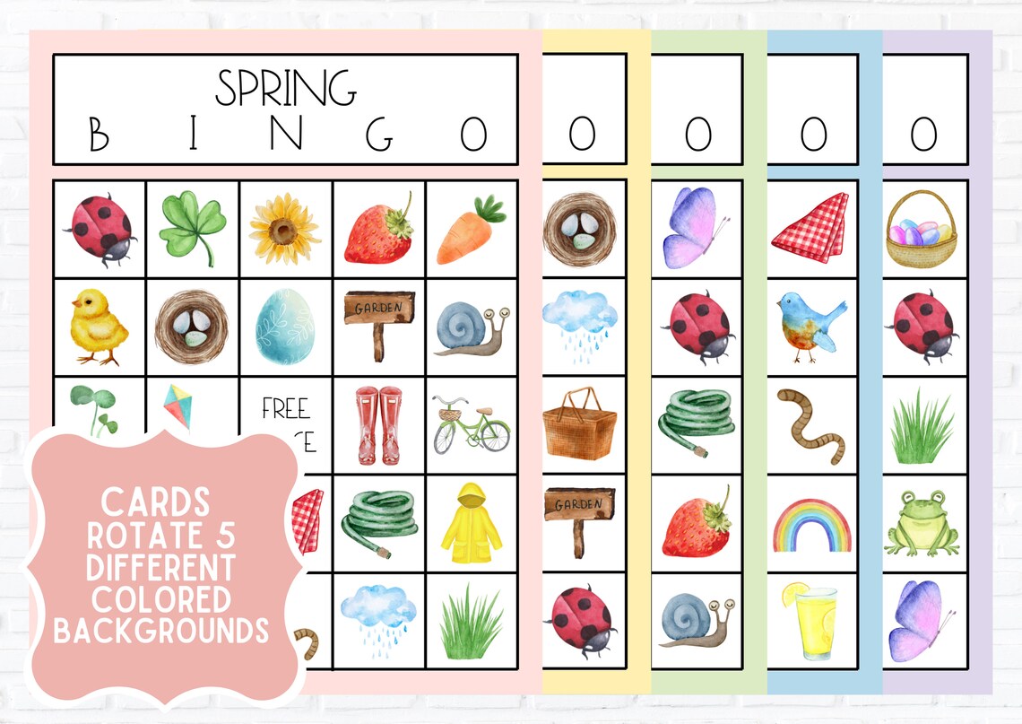 Spring Bingo Springtime Bingo Printable Spring Bingo - Etsy