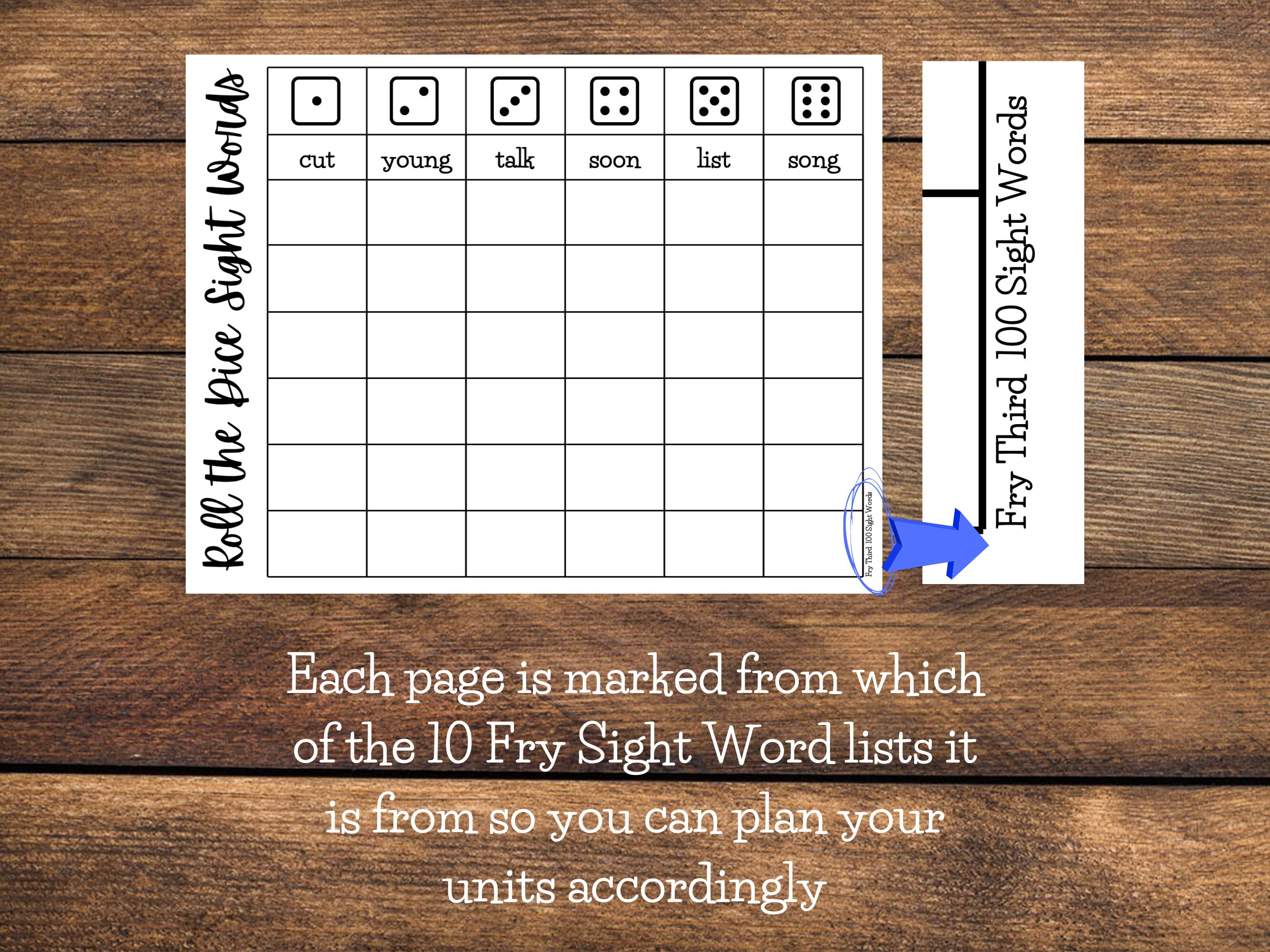 Roll the Dice Sight Words and Vocabulary Words Activity/game - Fry ...