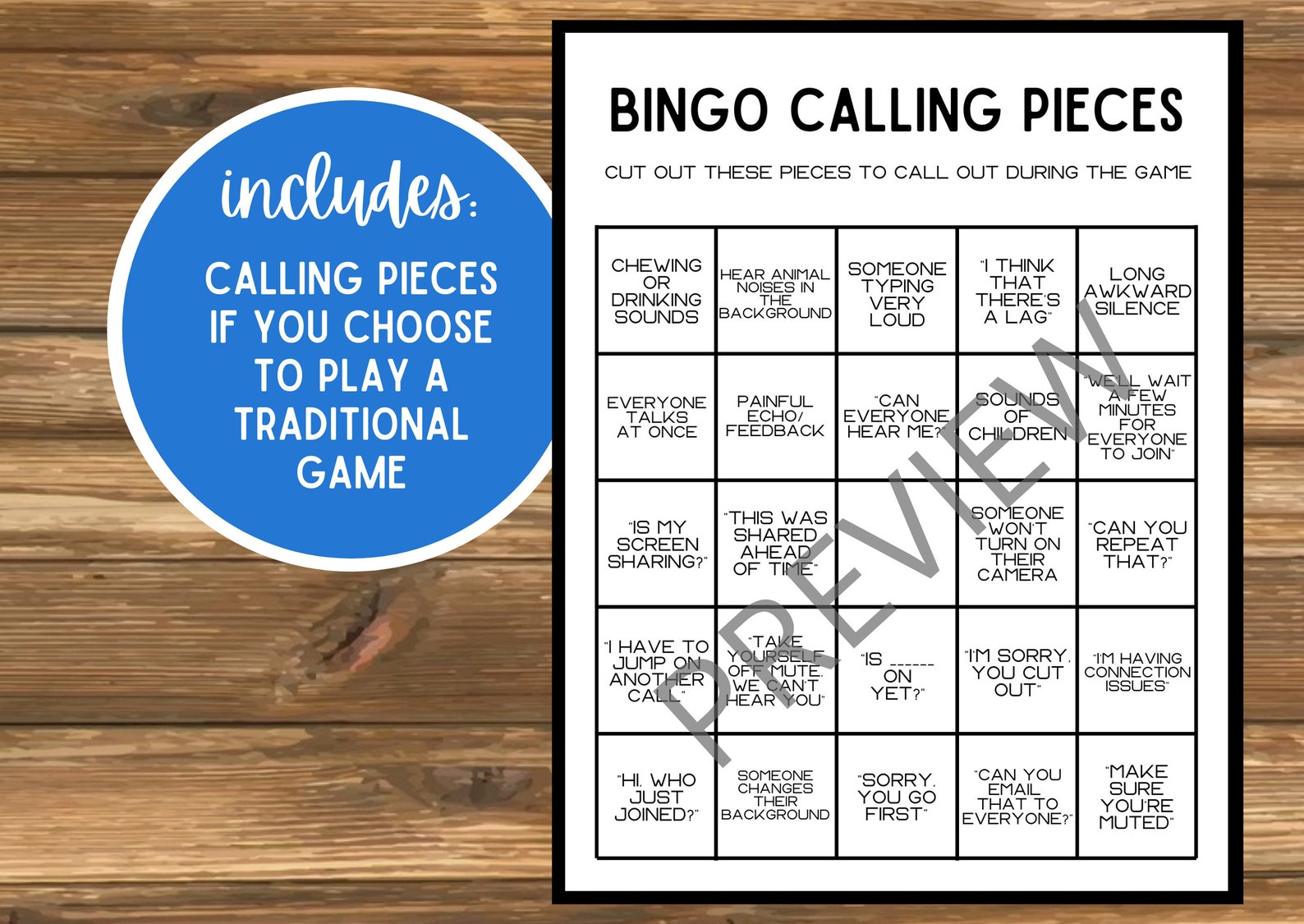 Conference Call Bingo Zoom Bingo Printable Conference Call - Etsy