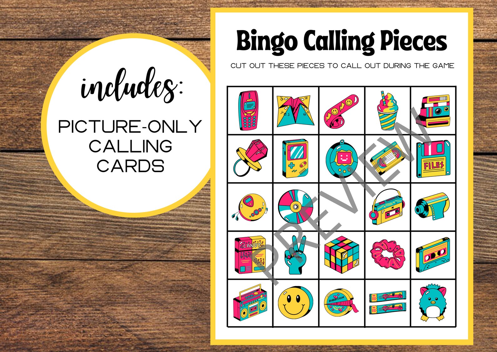 Retro Bingo Throwback Bingo 1980's Bingo 1990's - Etsy