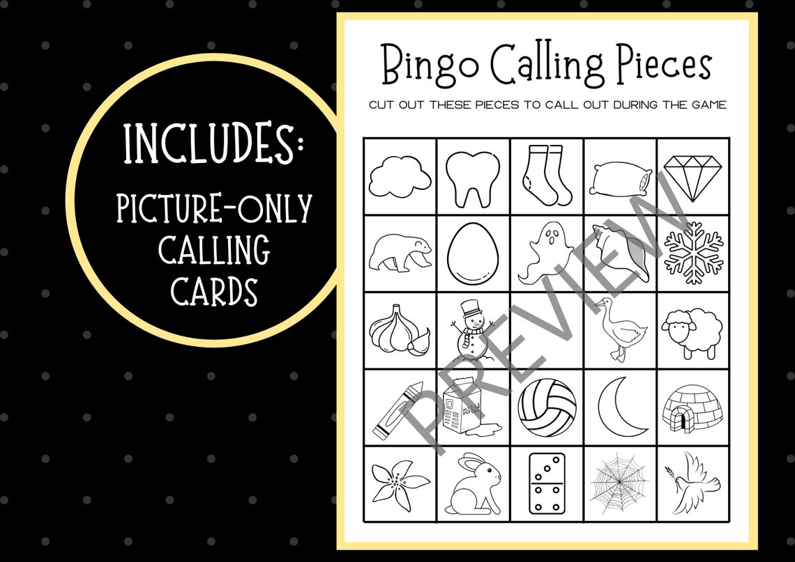 Black Bingo Color Black Bingo Colors Bingo Learning - Etsy