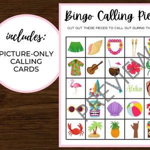 Aloha Bingo Luau Bingo Luau Party Games Luau Birthday Hawaiian Birthday ...