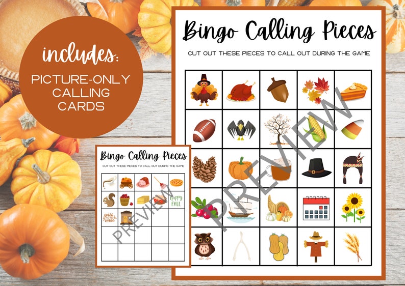 Thanksgiving Bingo 60 Unique Boards Thanksgiving Games - Etsy