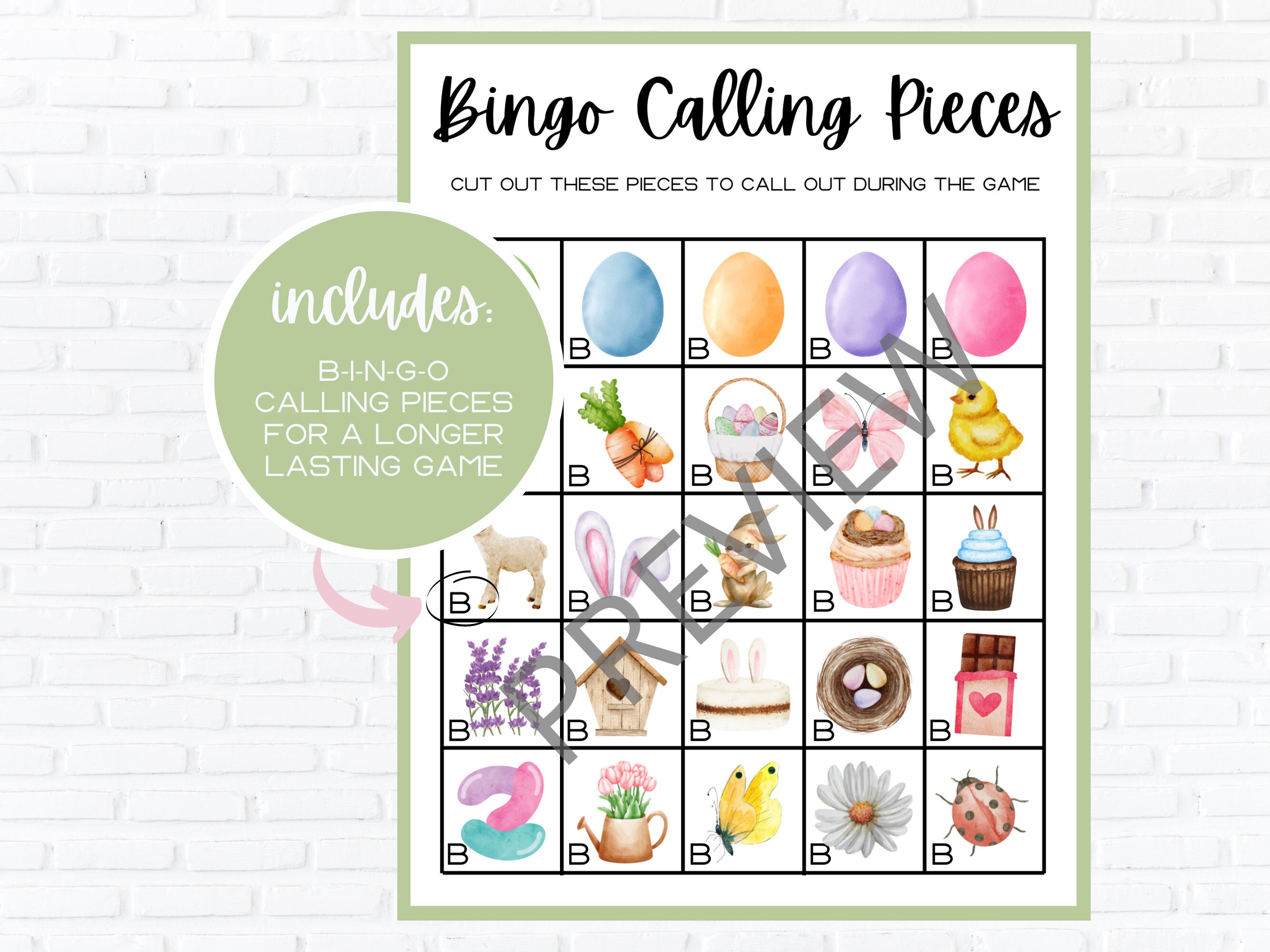 Easter Bingo | Spring Bingo | Printable Easter Bingo | Instant Download ...