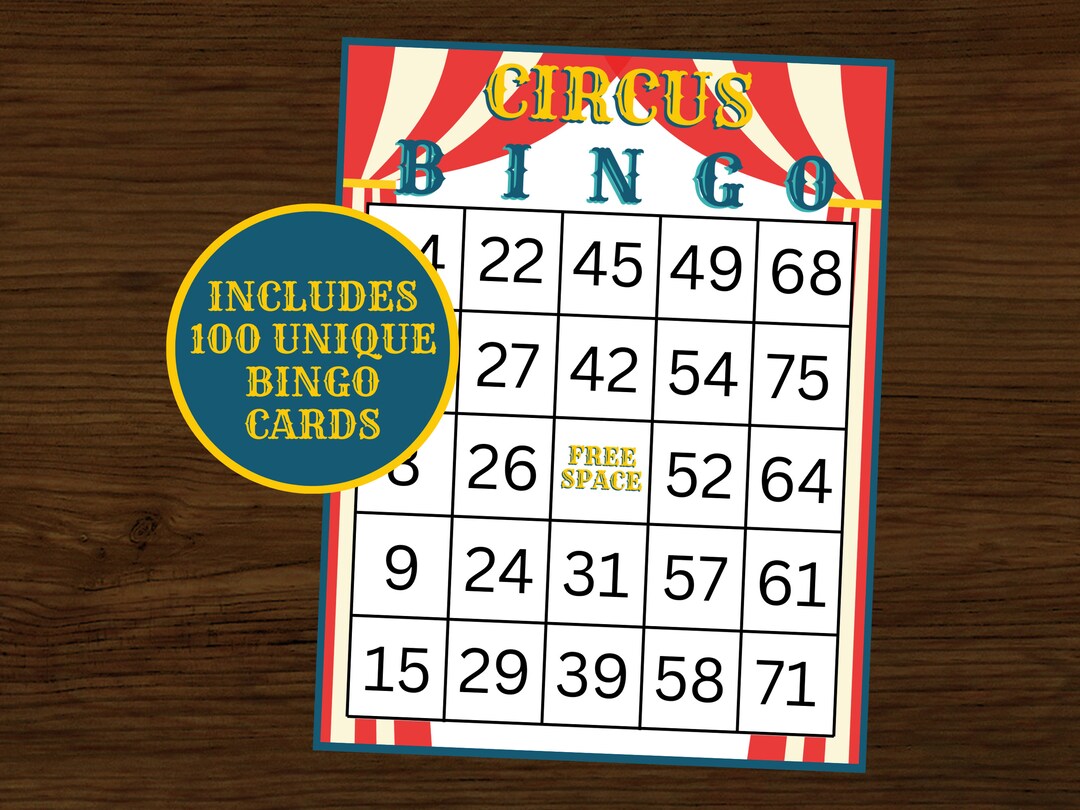 Circus Bingo | Circus Party | Circus Birthday | Circus Carnival Bingo ...