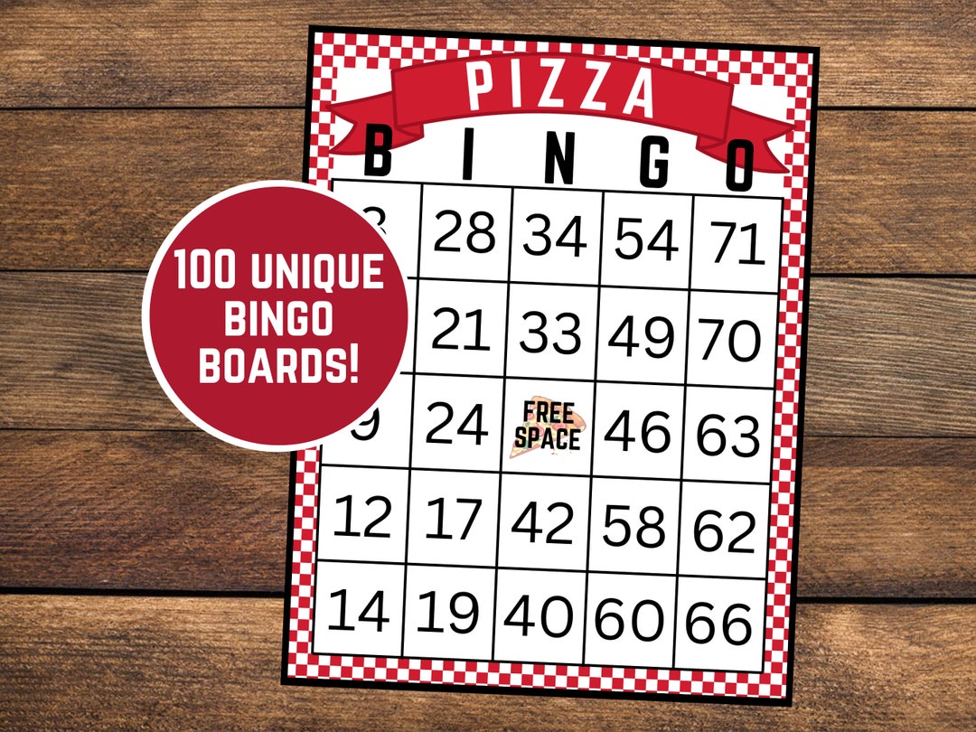 Pizza Bingo | Pizza Party Bingo | Pizza Night Bingo | Pizza Game ...