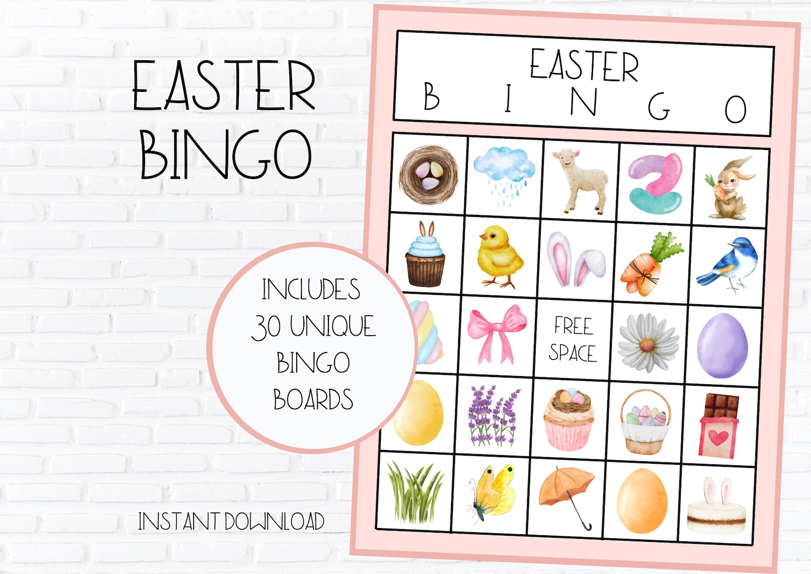 Easter Bingo Spring Bingo Printable Easter Bingo Instant - Etsy
