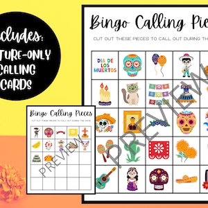 Dia De Los Muertos Bingo Day of the Dead Bingo Printable Bingo Game Set ...
