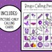 Purple Bingo Color Purple Bingo Colors Bingo Learning Colors Game Back ...