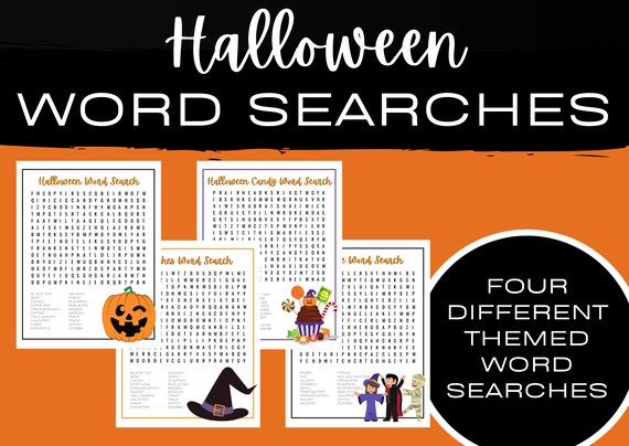 Halloween Word Searches October Word Search Halloween Word - Etsy