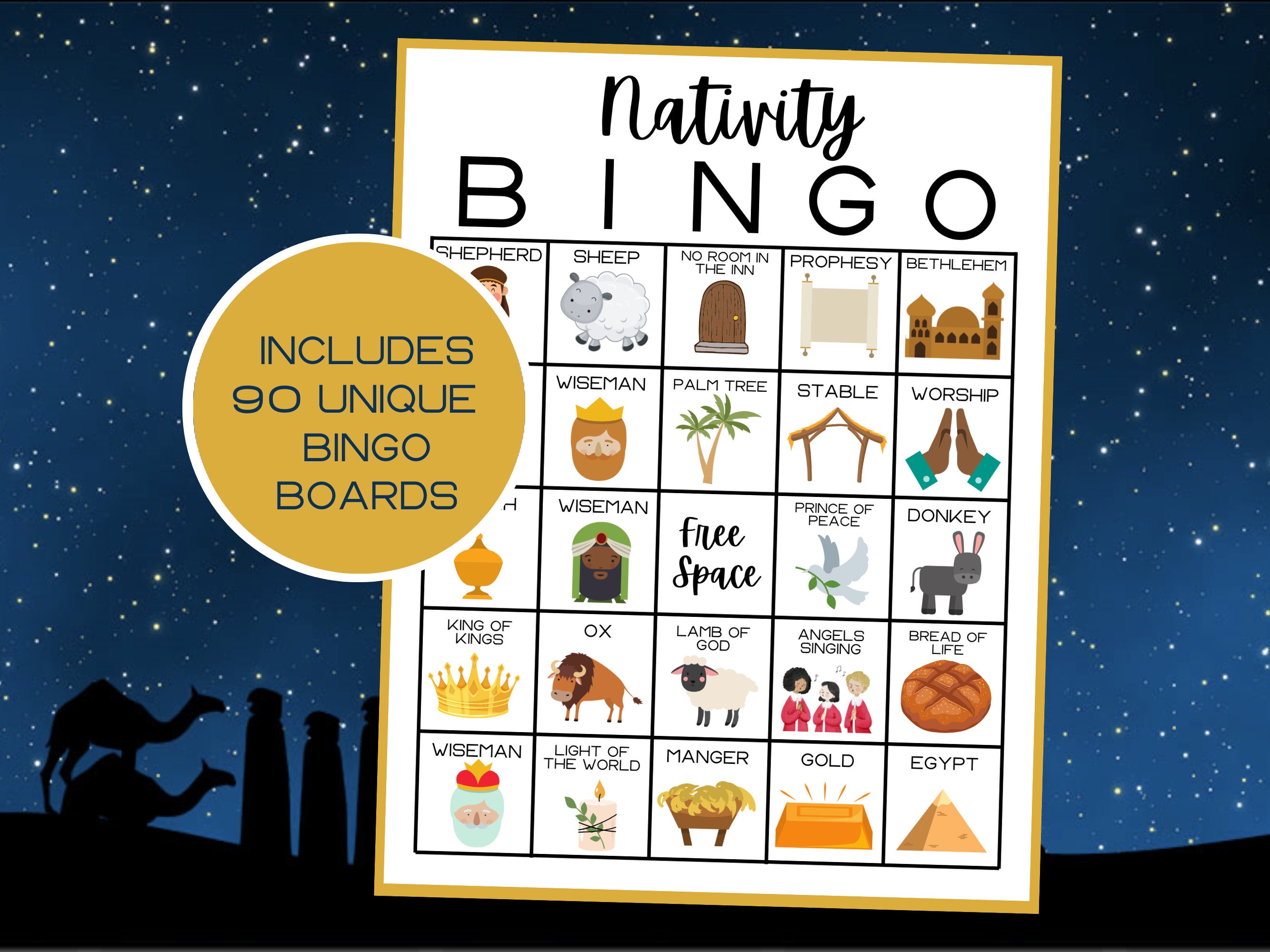 Nativity Bingo | Christmas Bingo | Christ Birth Bingo | Christmas ...