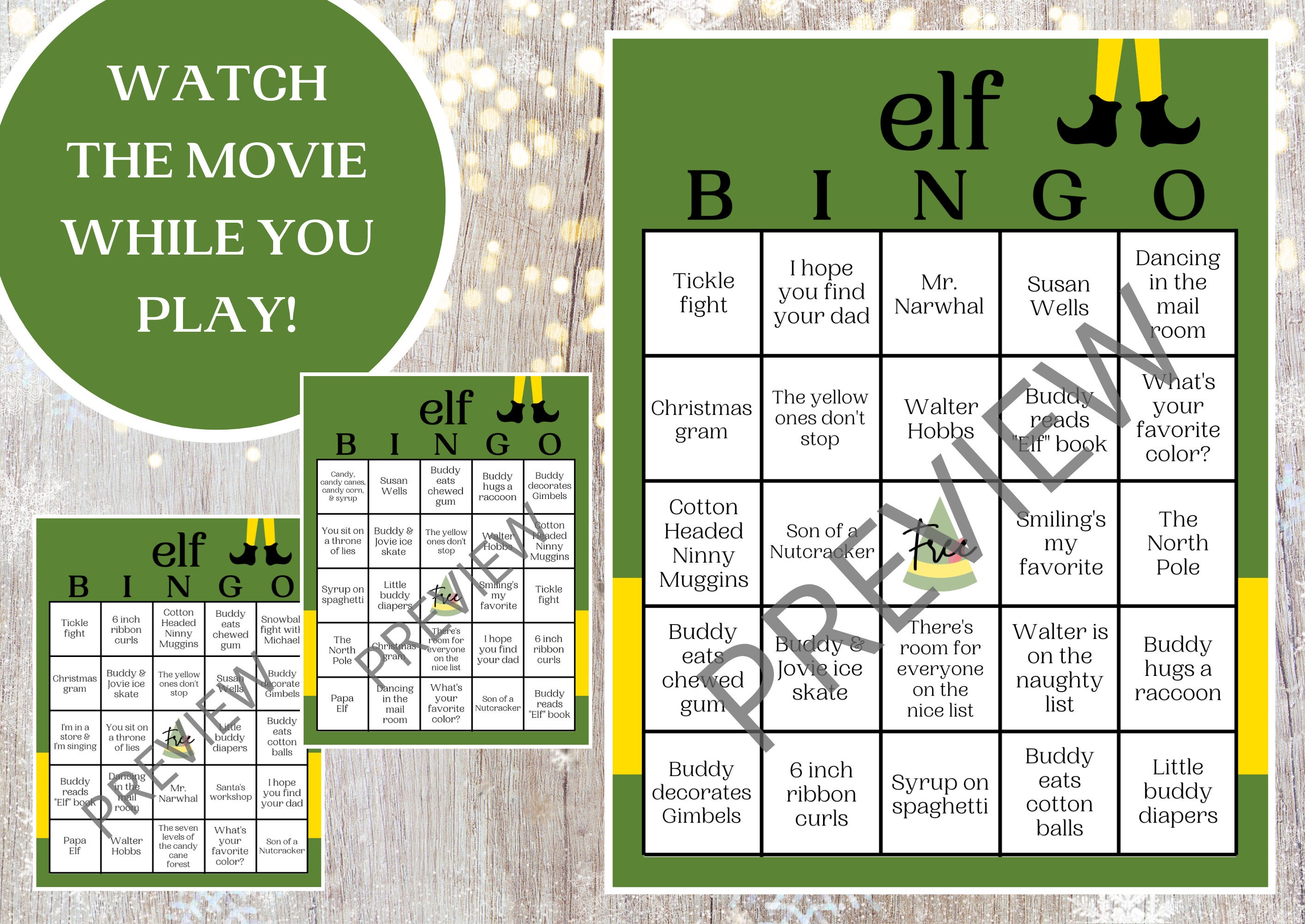 Elf Bingo Buddy the Elf Bingo Christmas Bingo Set of 60 - Etsy