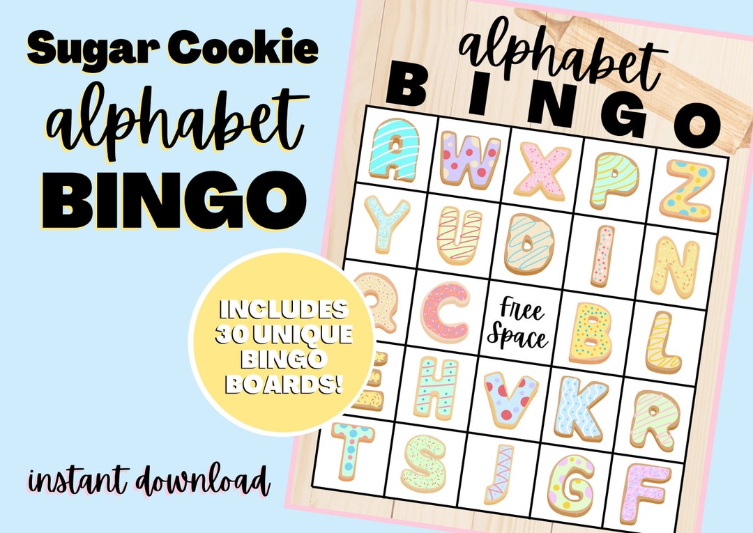 Alphabet Bingo Abcs Bingo Sugar Cookie Bingo Sugar Cookie Alphabet ...
