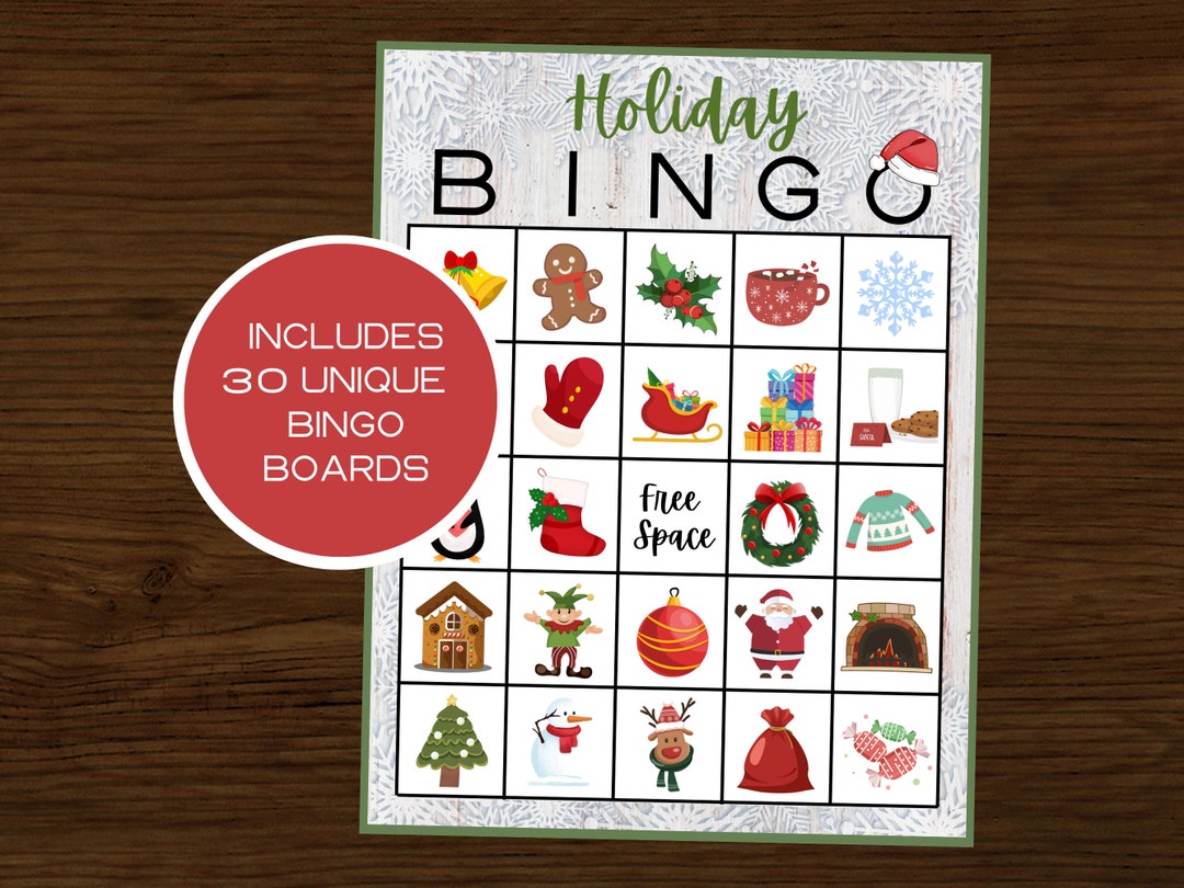 Holiday Bingo | Christmas Bingo | December Bingo | Digital Download ...