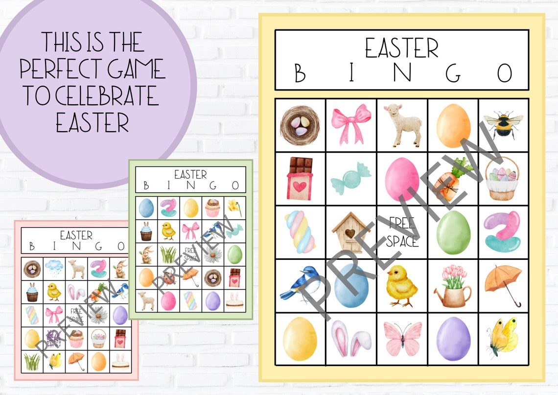 Easter Bingo Spring Bingo Printable Easter Bingo Instant - Etsy