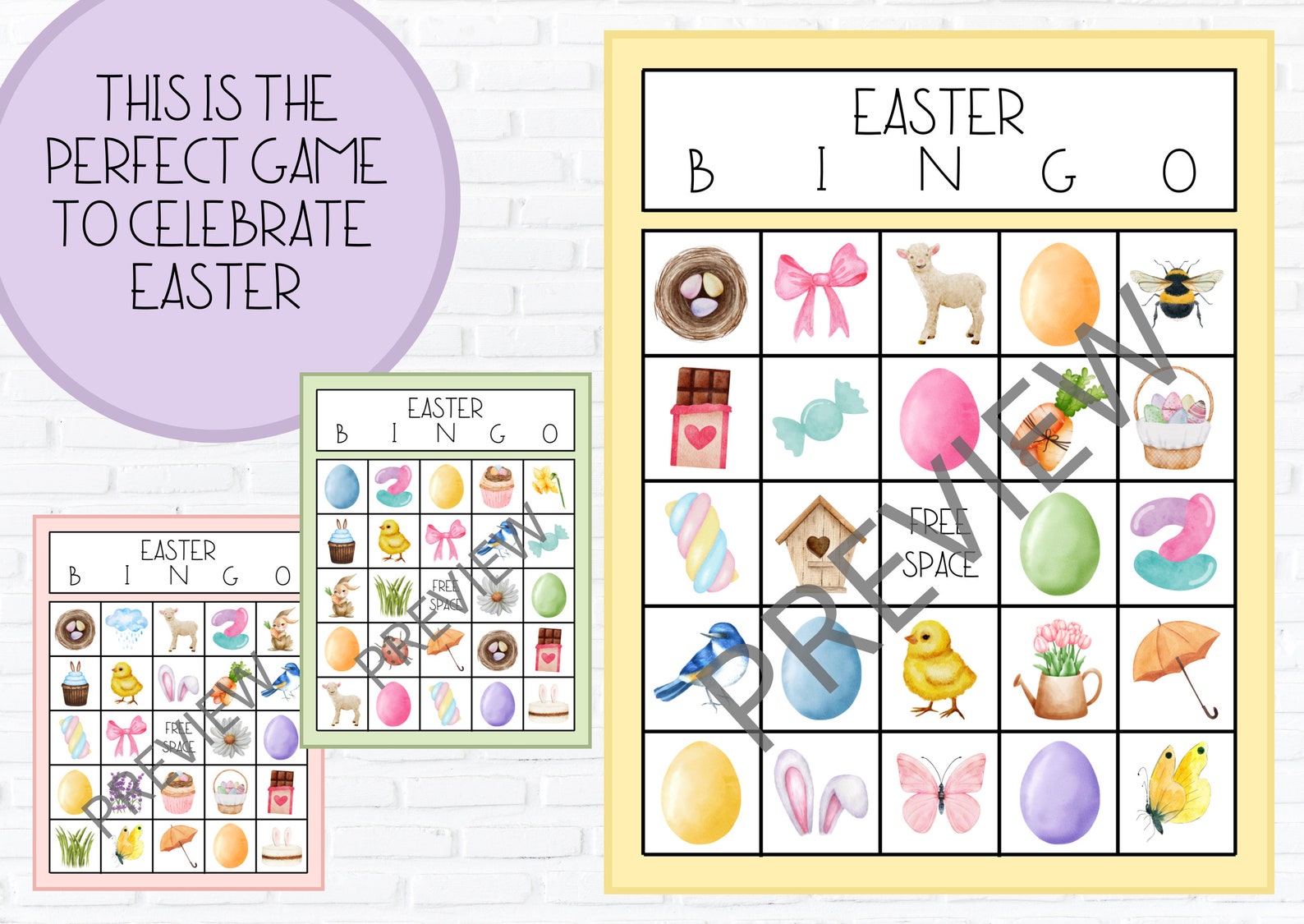 Easter Bingo Spring Bingo Printable Easter Bingo Instant - Etsy