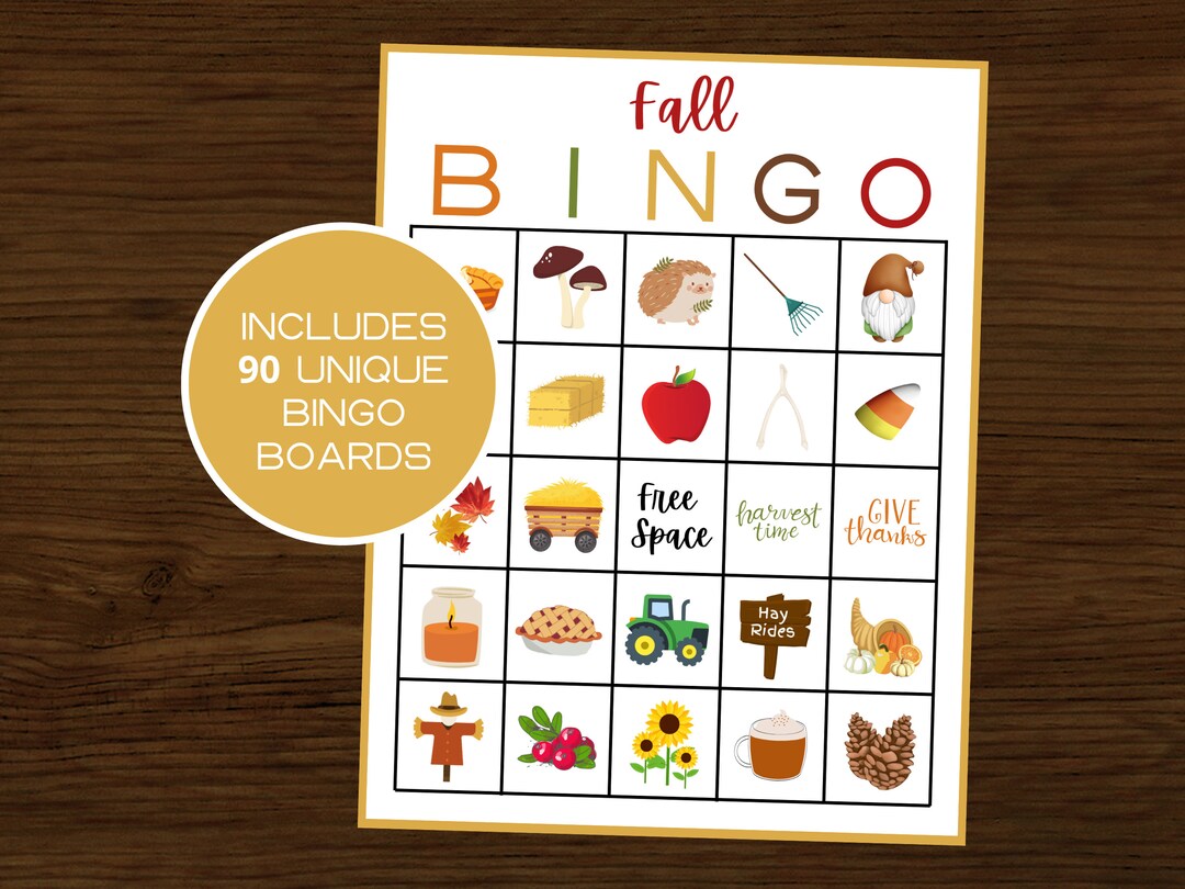 Fall Bingo | Autumn Bingo | Harvest Bingo | Fall Printable PDF Bingo ...