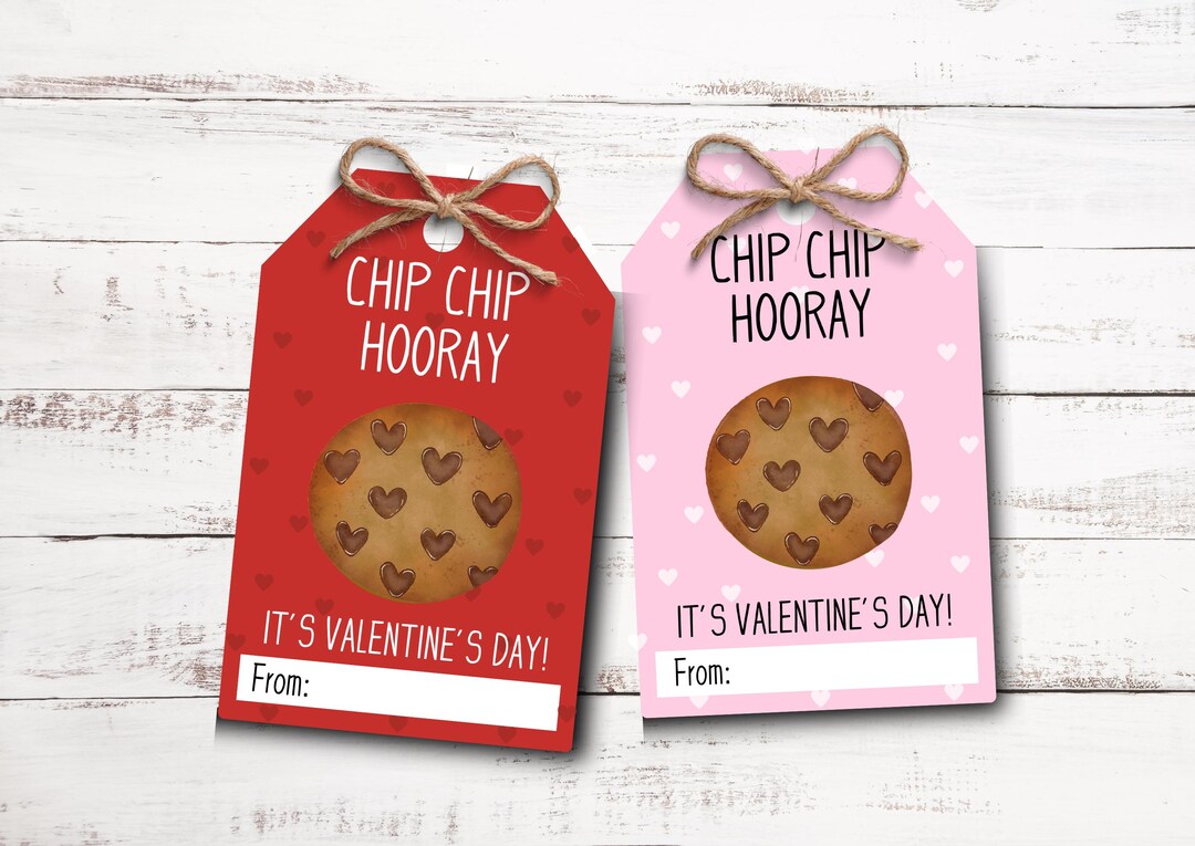 Cookie Valentine Printable | Valentine Cookie Tags | Chip Chip Hooray ...