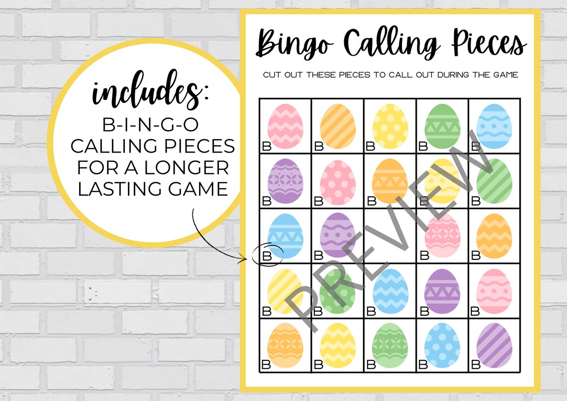 Easter Egg Bingo Easter Bingo Instant Download Spring - Etsy