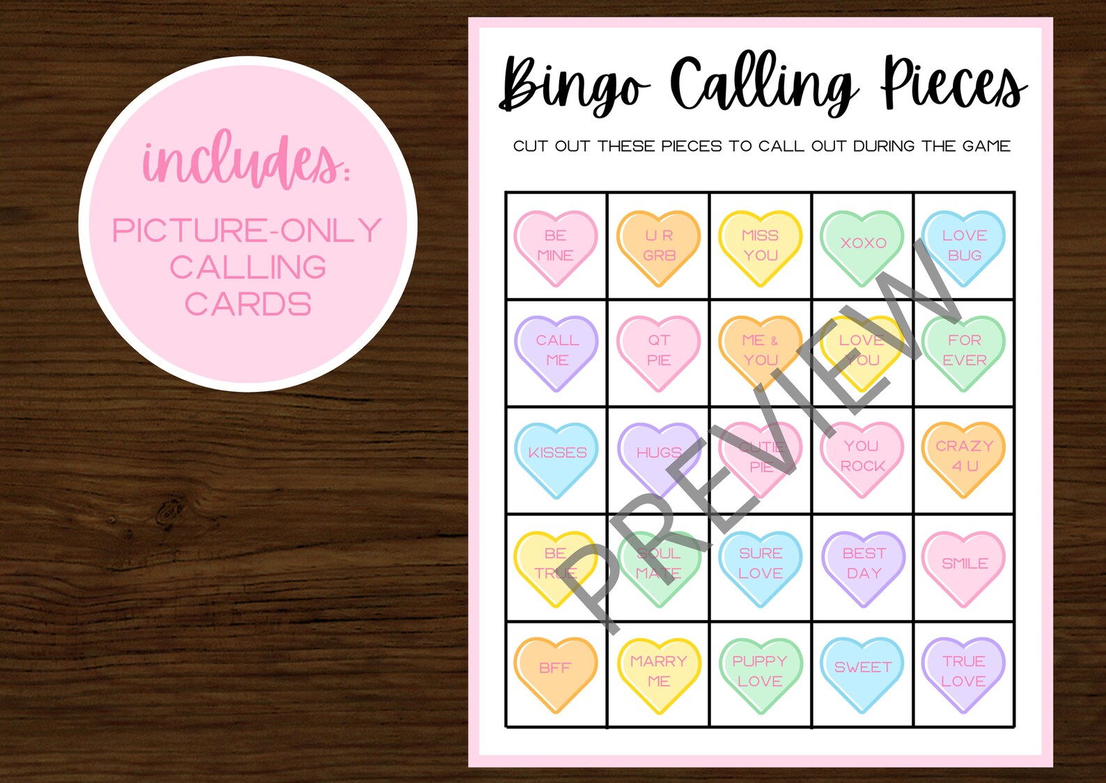 Conversation Heart Bingo Valentine's Bingo - Etsy