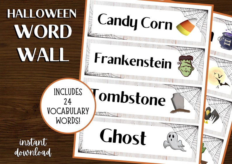 Halloween Word Wall October Word Wall Halloween Vocabulary - Etsy