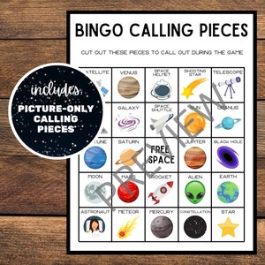 Outer Space Bingo | Solar System Bingo | Instant Download | Set of 30 ...