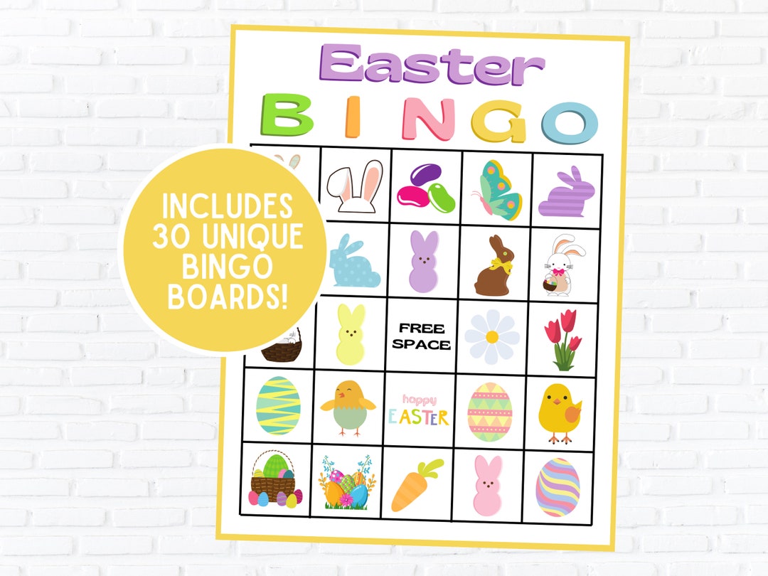 Easter Bingo Instant Download Pack of 30 Spring Bingo Easter Game ...