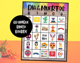 Printable Day of the Dead BINGO Cards, Dia De Los Muertos Party Holiday ...