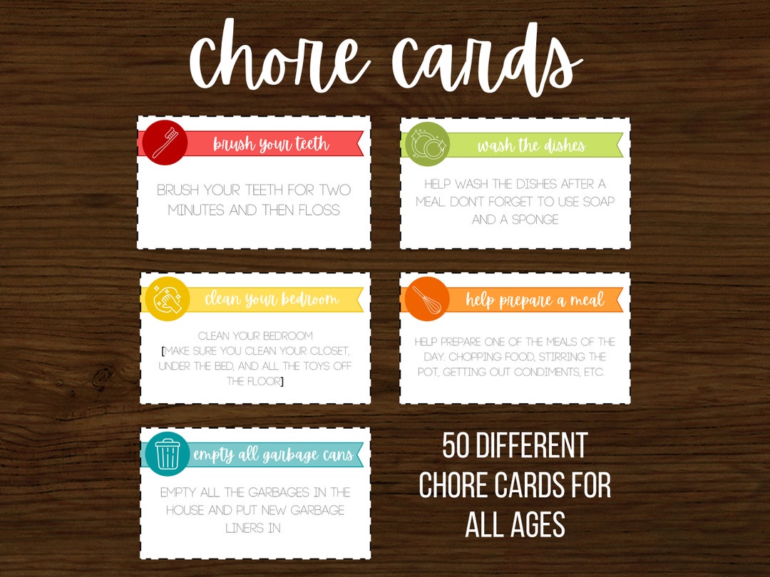 Chore Cards | Printable Chore Cards | Chore Chart | Routine Cards ...