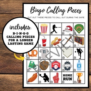 Baseball Bingo | Baseball Birthday | Baseball Party | Instant Download ...
