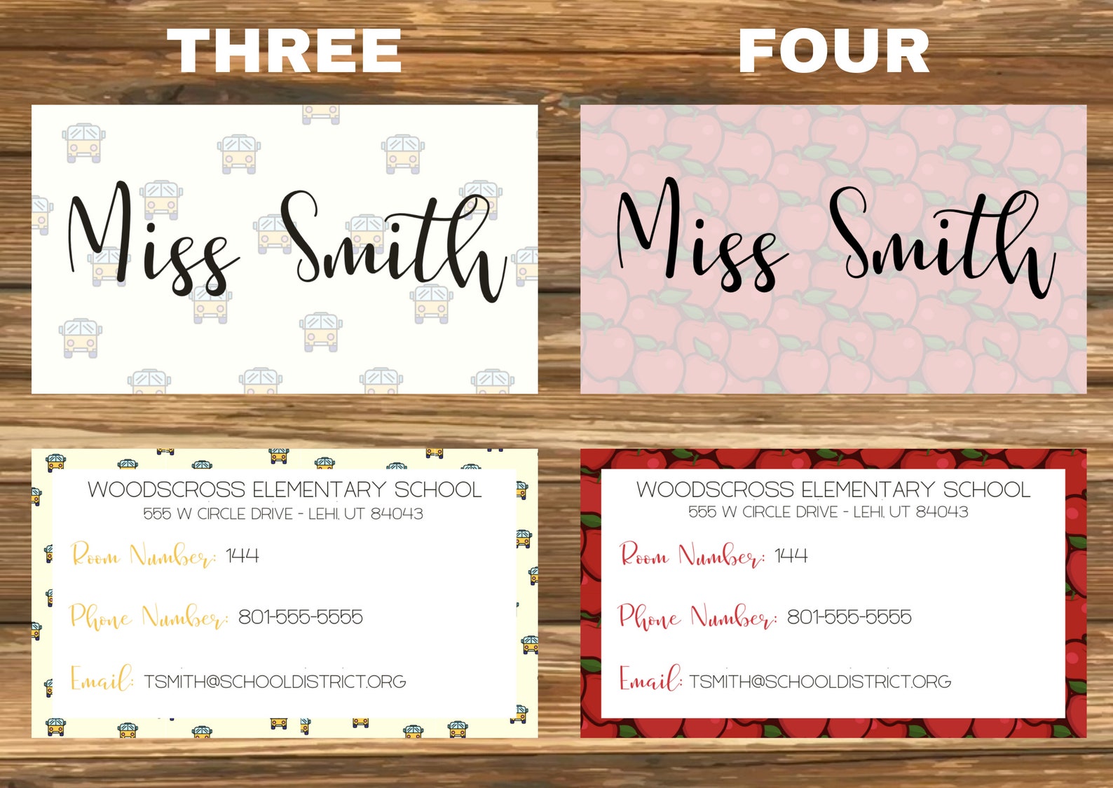 Teacher Contact Card Teacher Business Card Teacher Calling - Etsy