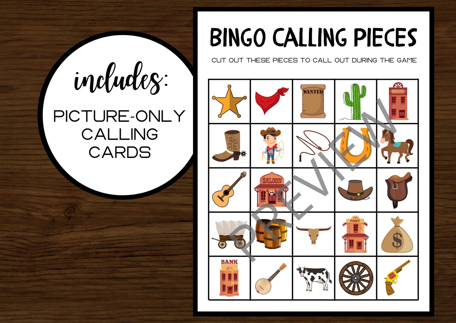 Wild West Bingo Wild West Party Game Wild West Birthday | Etsy