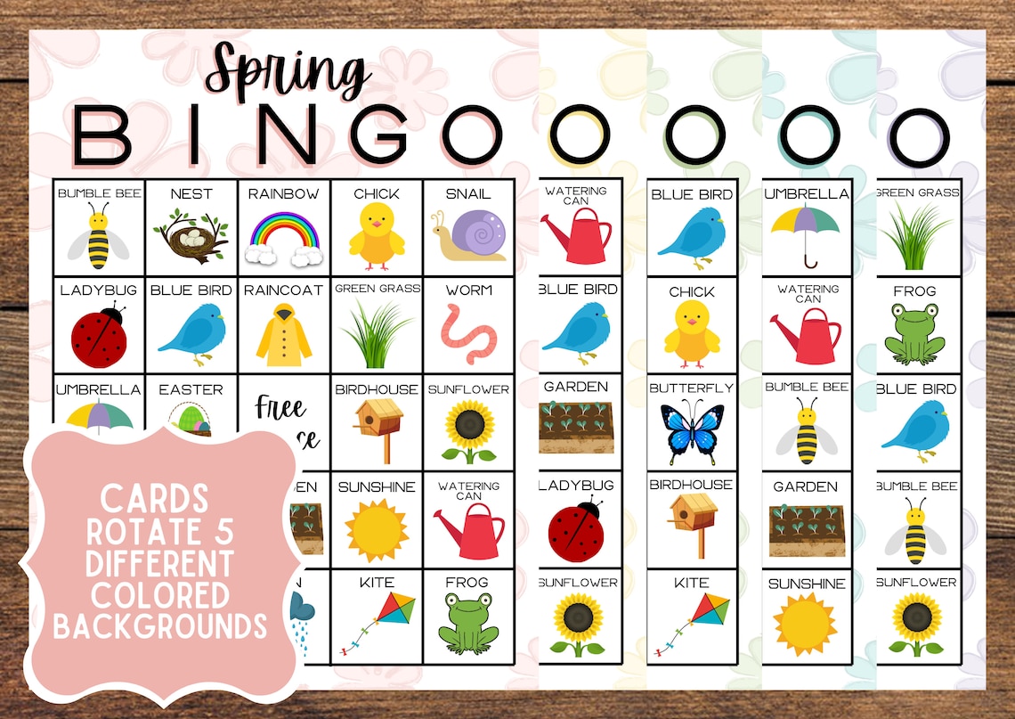 Spring Bingo Springtime Bingo Printable Spring Bingo | Etsy