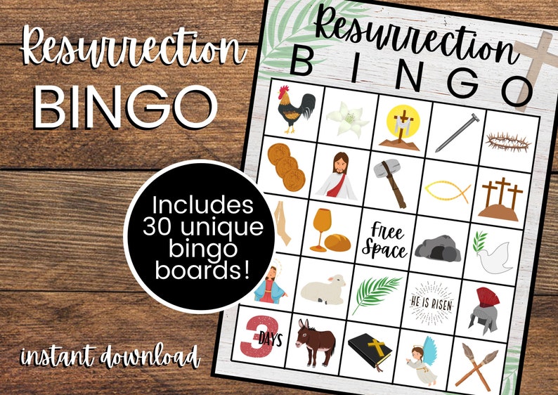Resurrection Bingo Easter Bible Bingo Easter Sunday Bingo | Etsy