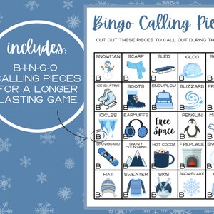 Winter Bingo Winter Wonderland Bingo Winter Printables - Etsy