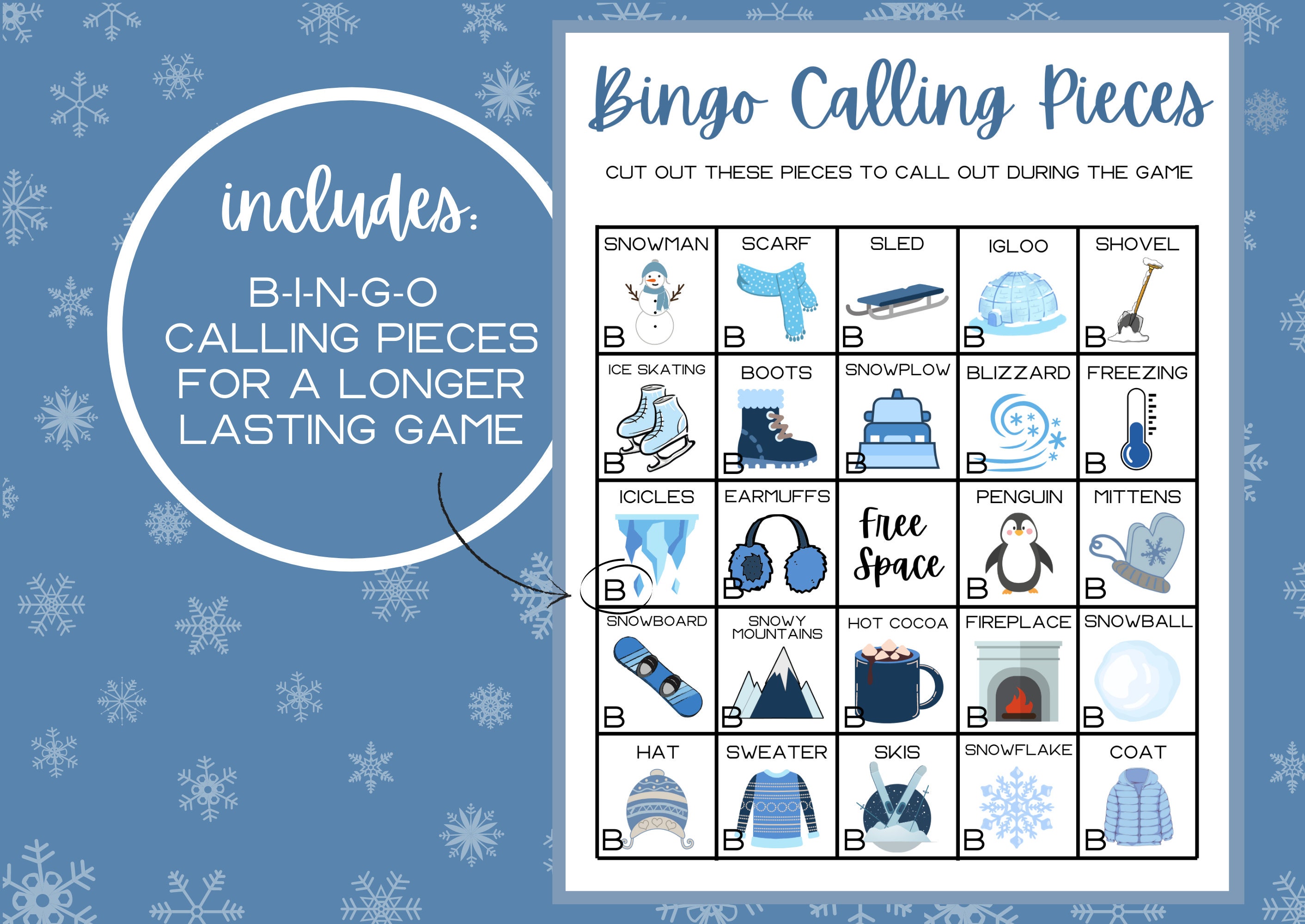 Winter Bingo Winter Wonderland Bingo Winter Printables - Etsy