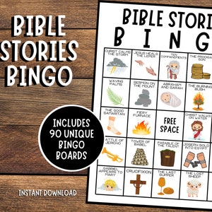 Bible Bingo Bible Stories Bingo Bible Story Bingo Religious Bingo ...