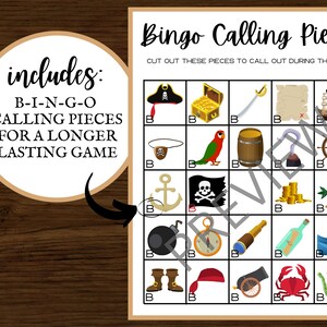 Pirate Bingo Pirate Birthday Party Instant Download Set of 30 Cards ...