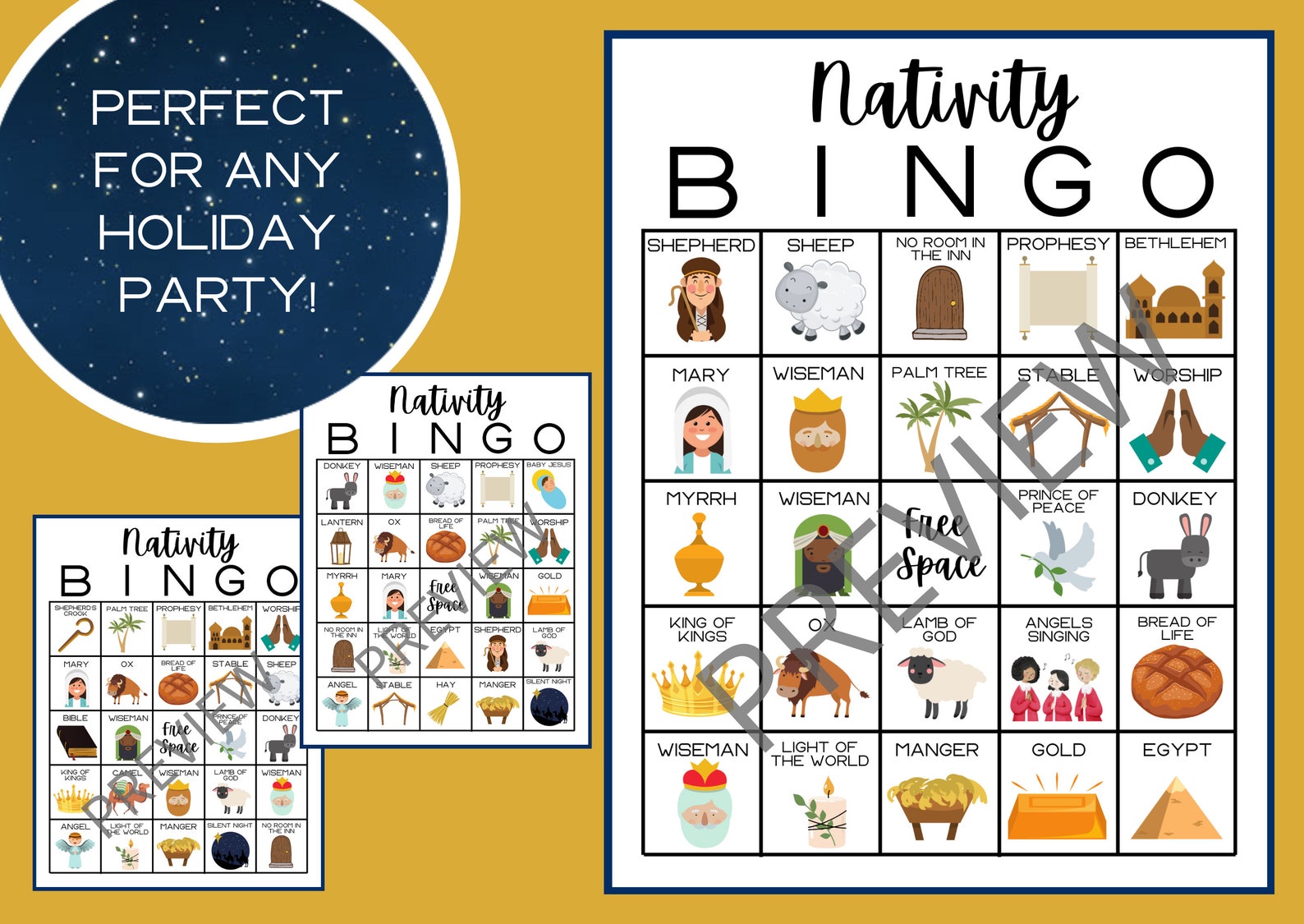 Nativity Bingo Christmas Bingo Christ Birth Bingo - Etsy