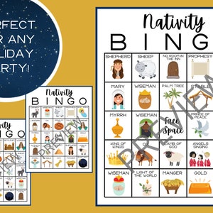 Nativity Bingo Christmas Bingo Christ Birth Bingo Christmas Nativity ...