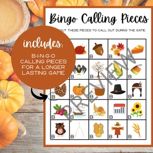 Thanksgiving Bingo | 60 Unique Boards | Thanksgiving Games | Digital ...