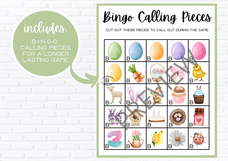 Easter Bingo Spring Bingo Printable Easter Bingo Instant - Etsy