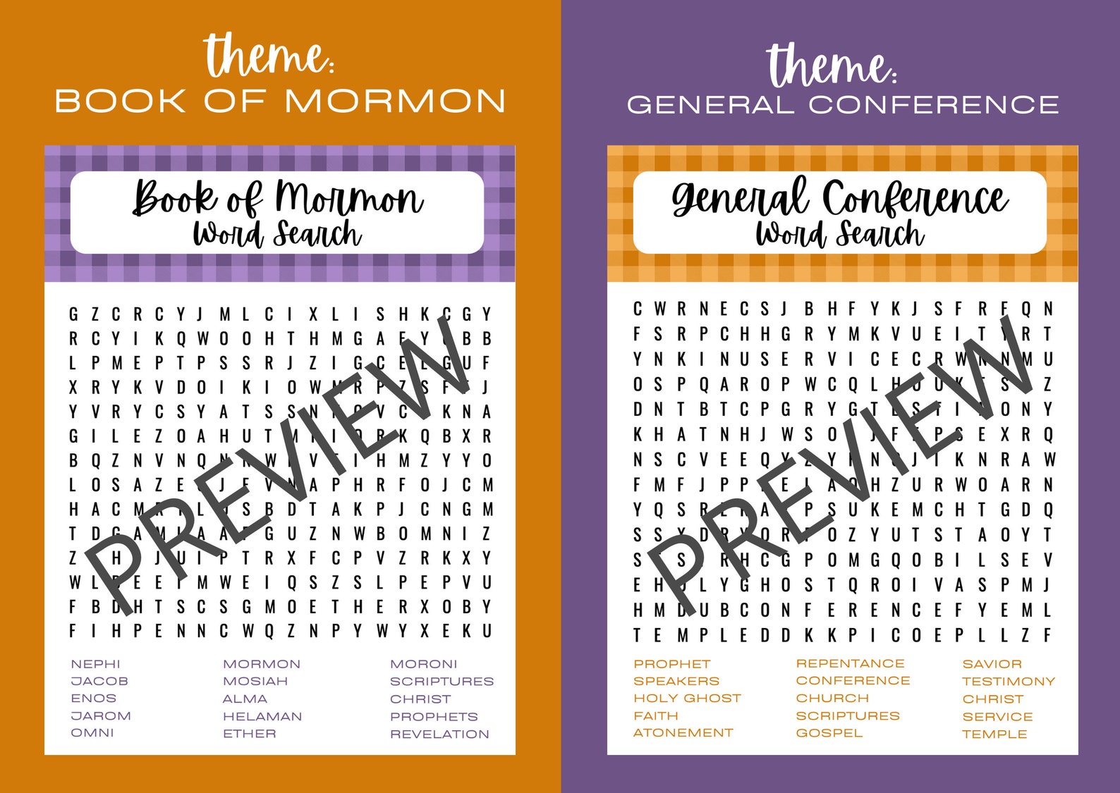 LDS Word Searches General Conference Word Searches Mormon - Etsy