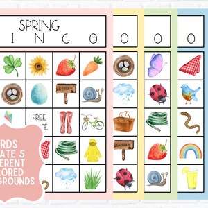 Spring Bingo Springtime Bingo Printable Spring Bingo Instant Download ...