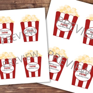 Valentine's Popcorn Printable | Valentine's Popcorn | Valentine's Treat ...