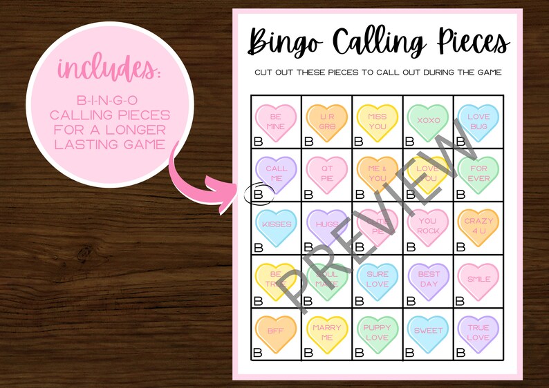 Conversation Heart Bingo Valentine's Bingo - Etsy