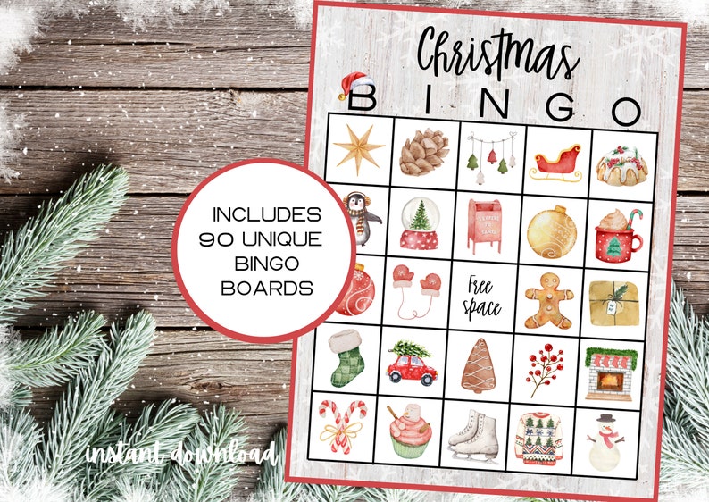 Christmas Bingo Christmas Printable Christmas Party Games - Etsy