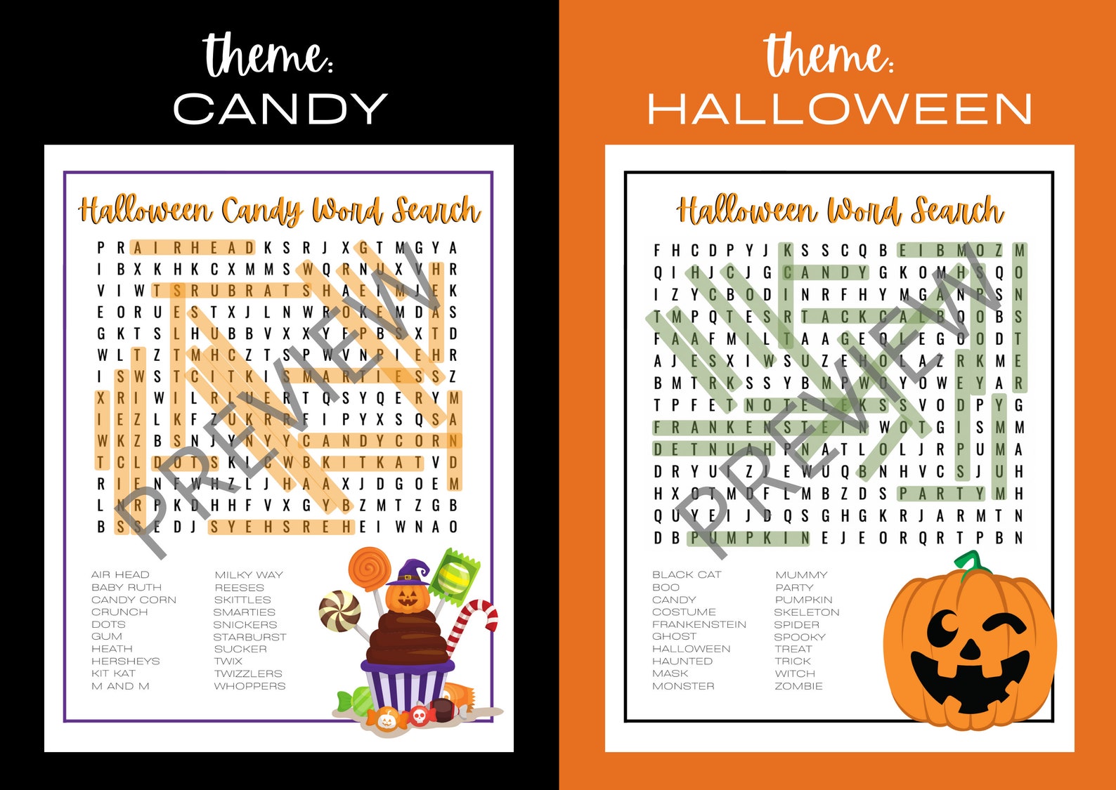Halloween Word Searches October Word Search Halloween Word - Etsy