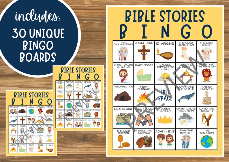 Bible Bingo Bible Stories Bingo Bible Story Bingo | Etsy Canada