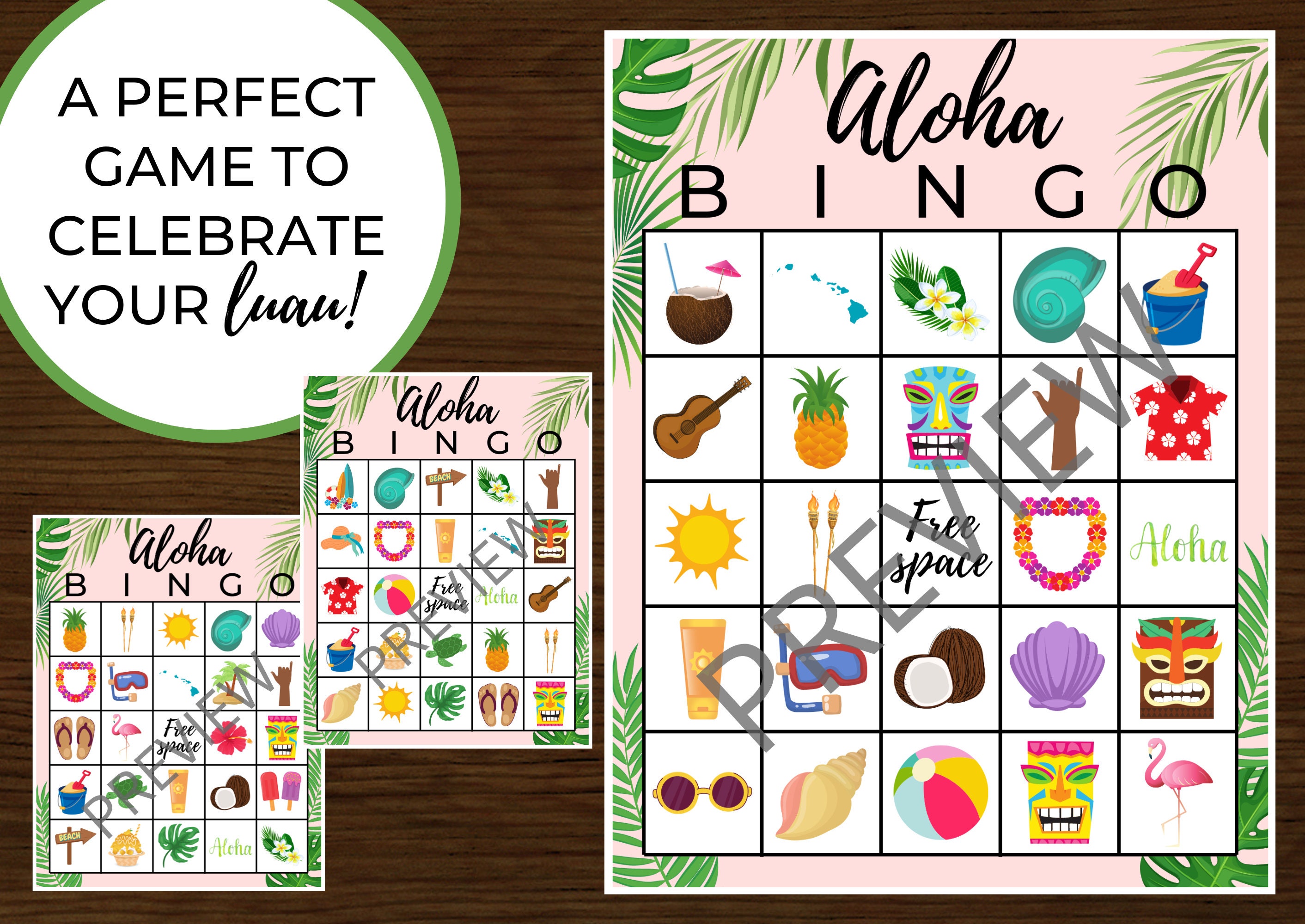 Aloha Bingo Luau Bingo Luau Party Games Luau Birthday - Etsy Ireland